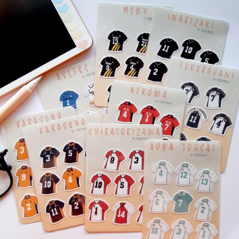 (PRE-ORDER) Haikyuu Collectable Uniform Sticker Set | Waterproof ...