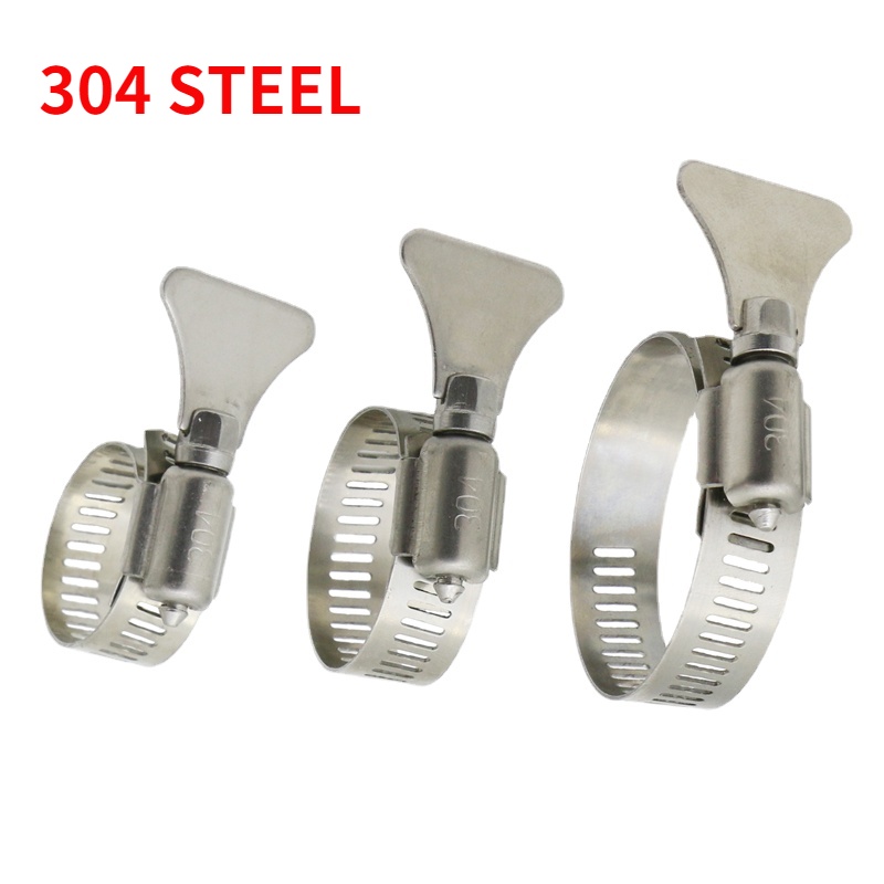 304 stainless steel handle type hose clamp hand-twisted hose clamp ...