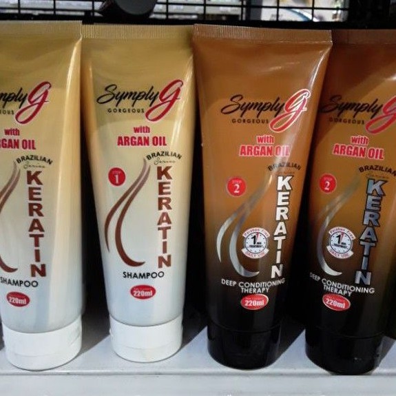 SimplyG Keratin Argan Oil Shampoo or Conditioner 220ml (PRICE PER PIECE ...
