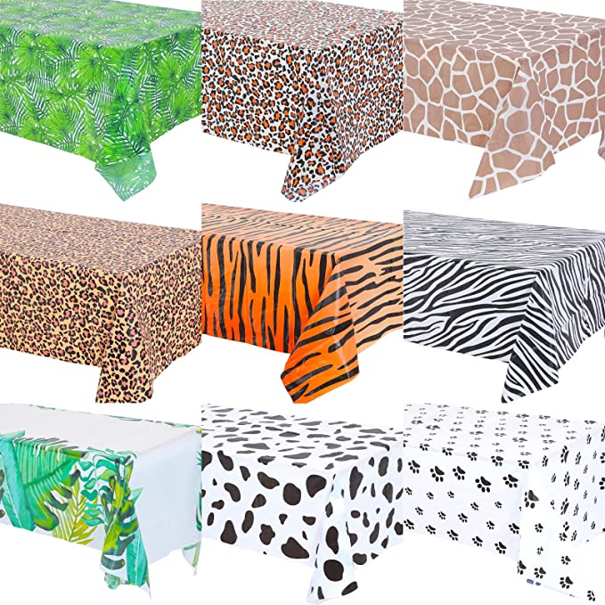 Woodland Animals Disposable Tablecloth 137x274cm Jungle Safari Animals ...