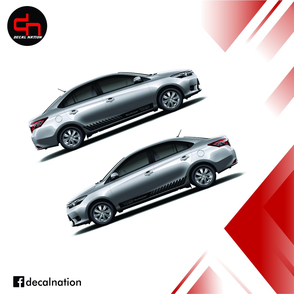 Toyota Vios Linear Design Cut Out Vinyl Sticker Black Color | Shopee ...