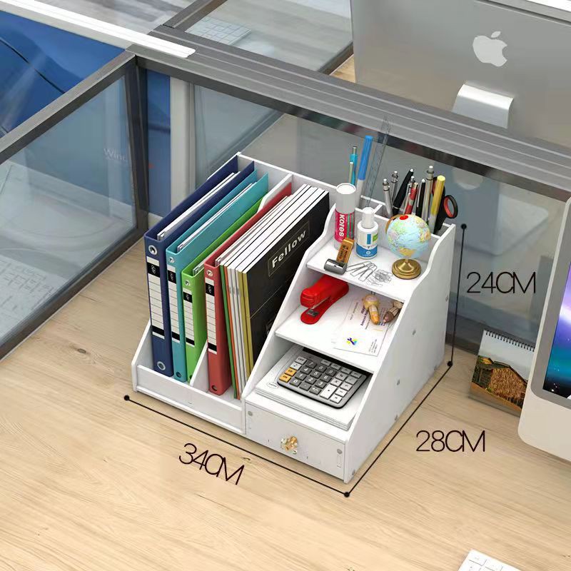 Desk Storage Bookshelf Folder Book Office Paper Storage Box File Rack ...
