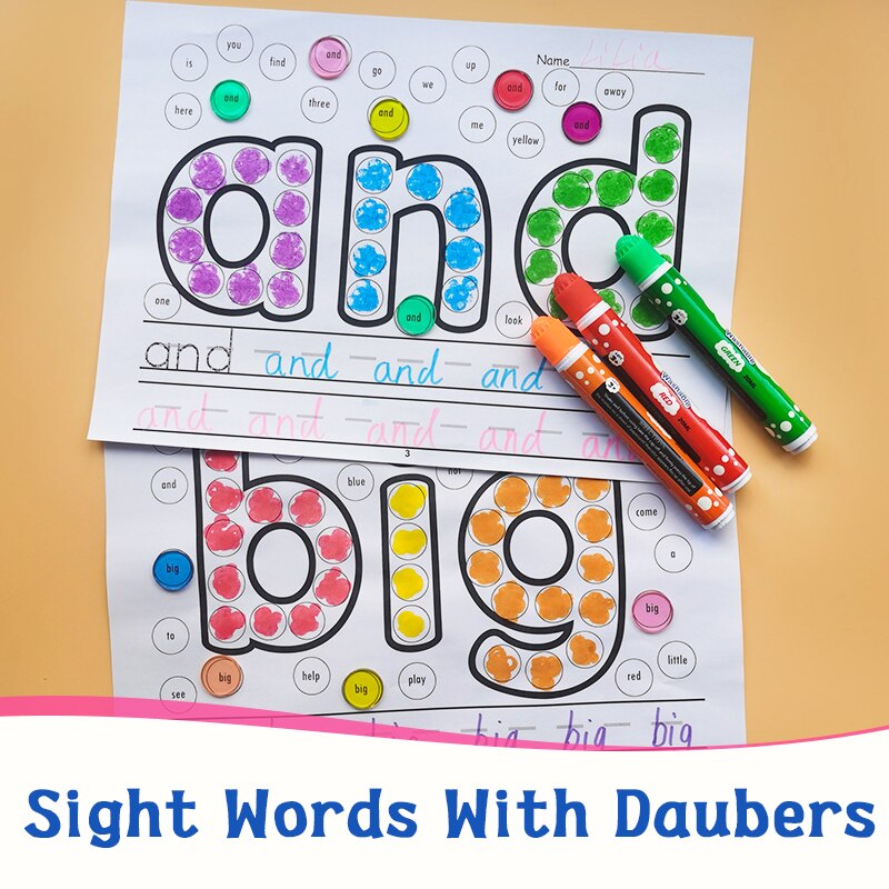 English 220 Sight Word Activities with Bingo Daubers Practice Worksheet ...