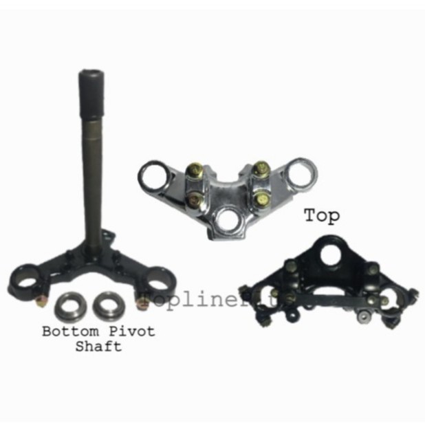 Motorcycle Handle Crown (Top / Bottom Pivot Shaft) - XRM, TMX, Rusi ...