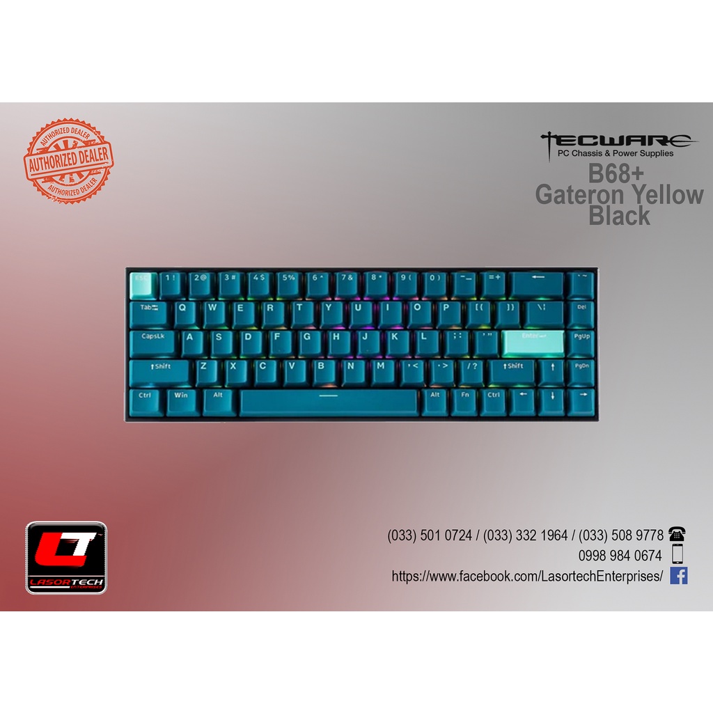 Tecware B68+ 3-Mode Wireless Gateron Yellow Switch Linear Mech ...