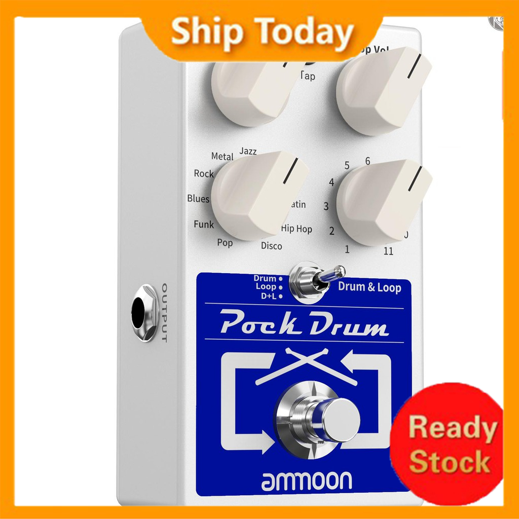 Ammoon Pock Drum and Loop Guitar Effect Pedal 3 Modes 11 Drum Styles 11 ...