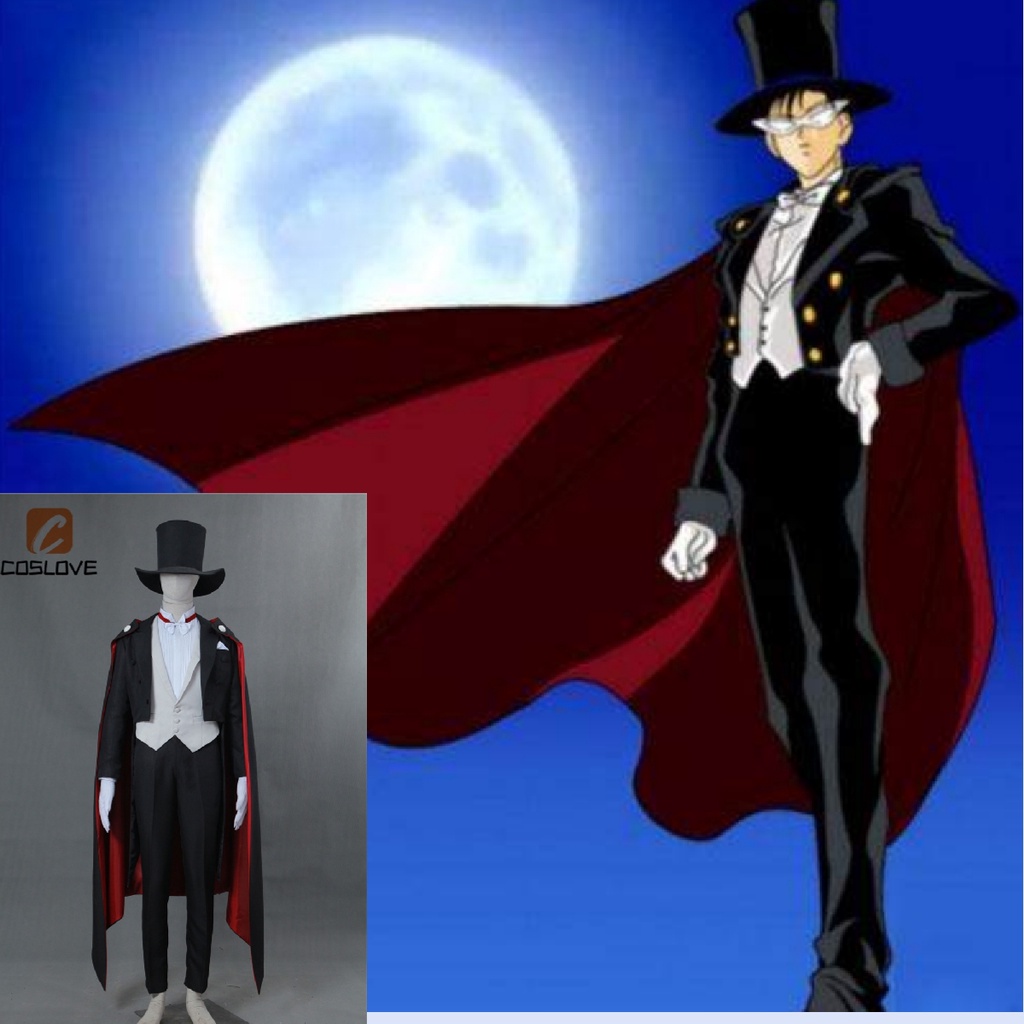 2022 New Halloween Anime Cosplay Sailor Stars Tuxedo masked man Tuxedo ...