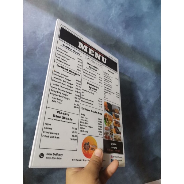 Menu|Signage Board Sintra Board A4 SIZE | Shopee Philippines