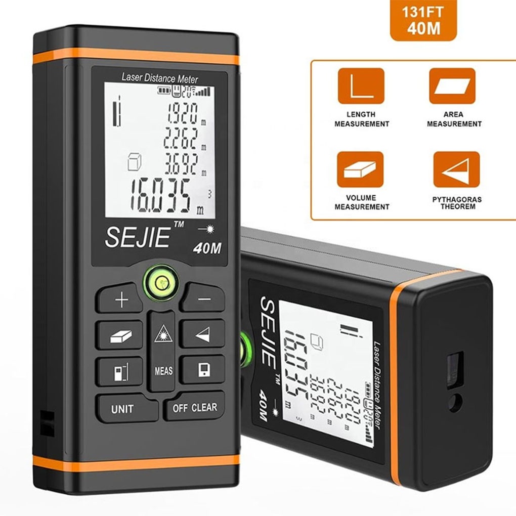 40 60 100m Laser Distance Measure Internal Bubble Levels Handheld Laser ...