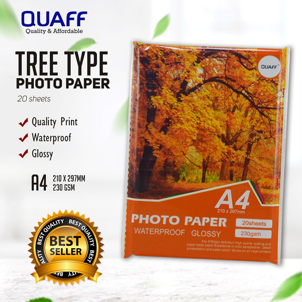 (10packs) A4 Size Photo Paper RC Satin / RC H-Glossy / RC Woven / Tree ...