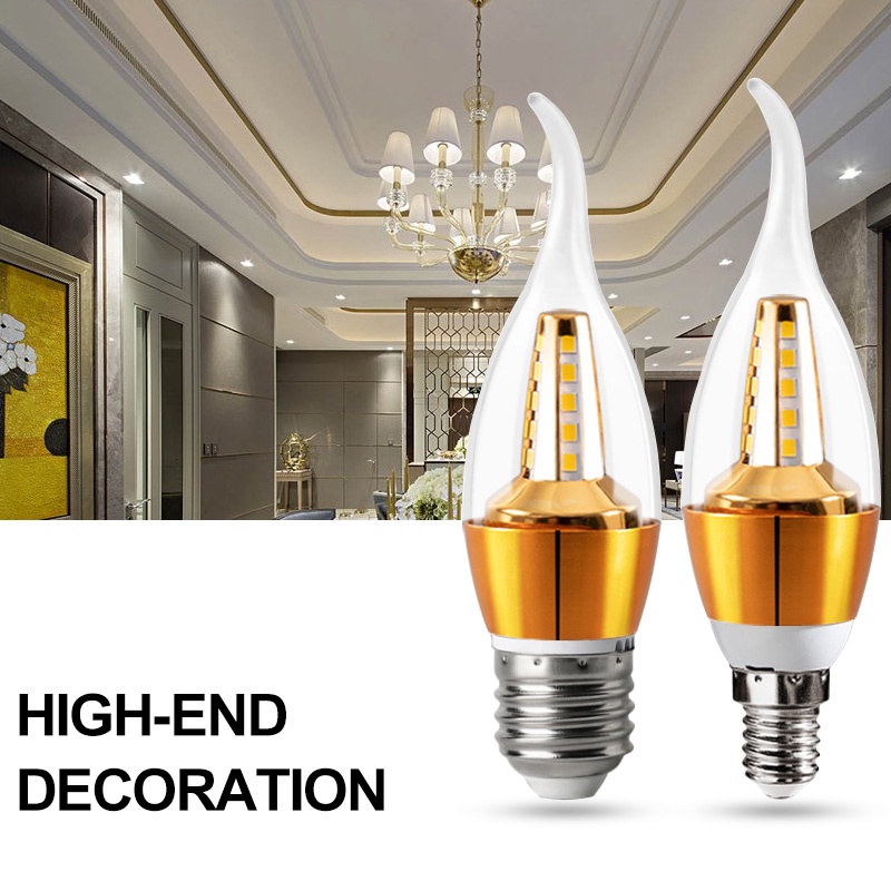 LED Candle Light Bulb 5W Tip Bubble Tail Crystal Chandelier Special E14 ...