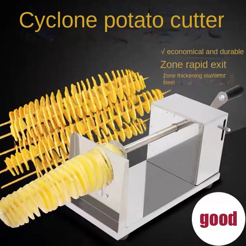 Manual Stainless Steel Hand Crank Potato Slicer Spiral French Fries ...