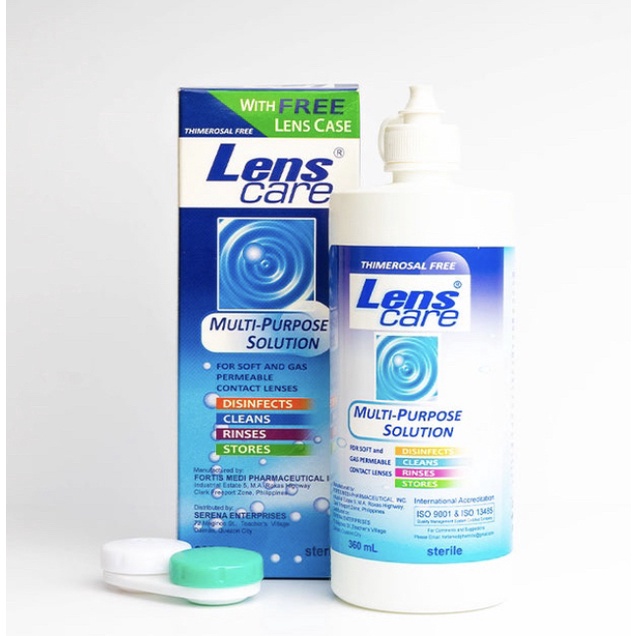 Lens Care Multi-Purpose Contact Lens Solution with FREE LENS CASE 90ml ...