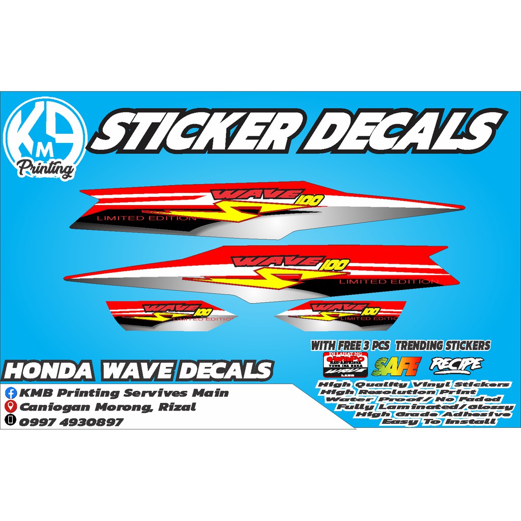 Honda Wave S/R Sticker Decals | Shopee Philippines