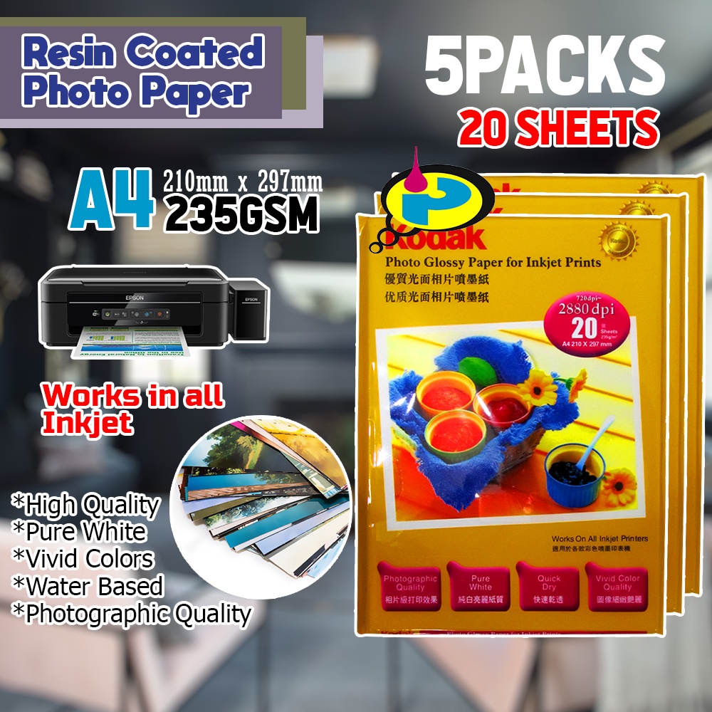 5 pack KD rc woven linen glossy satin rough satin photo paper A4 size ...