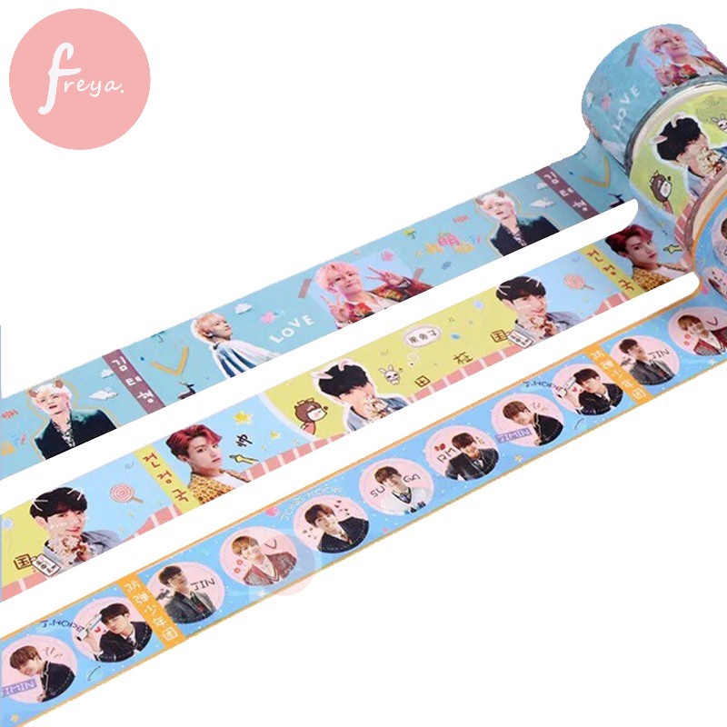 BTS Cute Tape Paper Masking Scrapbook Sticker DIY Adhesive Tape ...