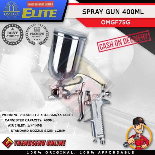 OMEGA ELITE High Pressure Gravity Spray Gun 400ml OMGF75G | Shopee ...