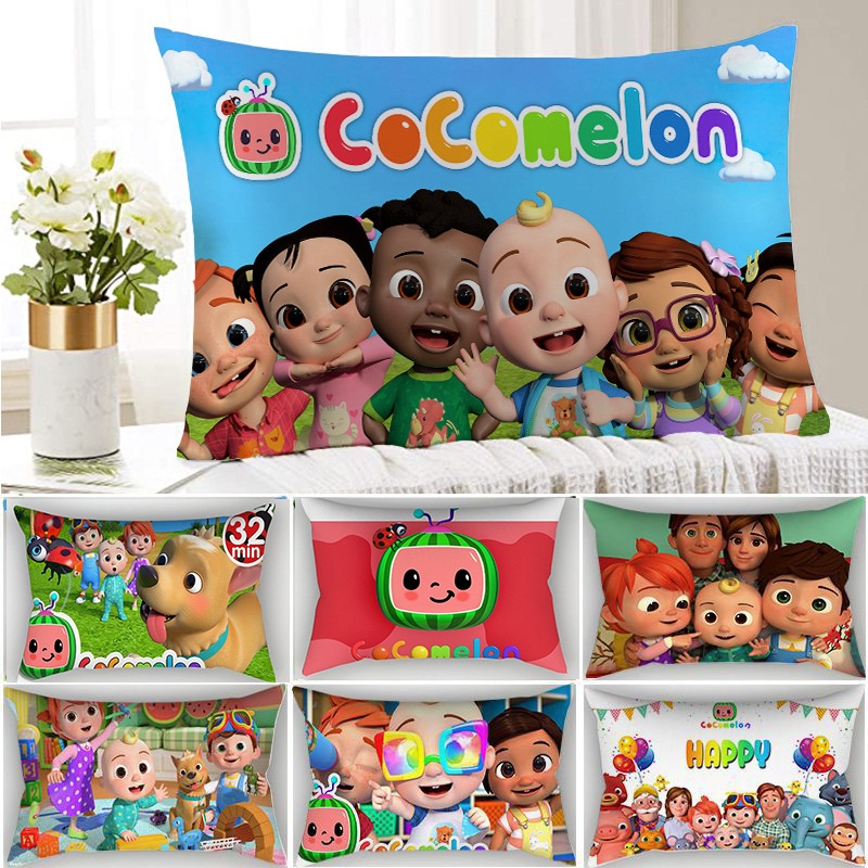 New 50*30cm Coco melon Colorful Print Pillow Cases Cute Cartoon ...