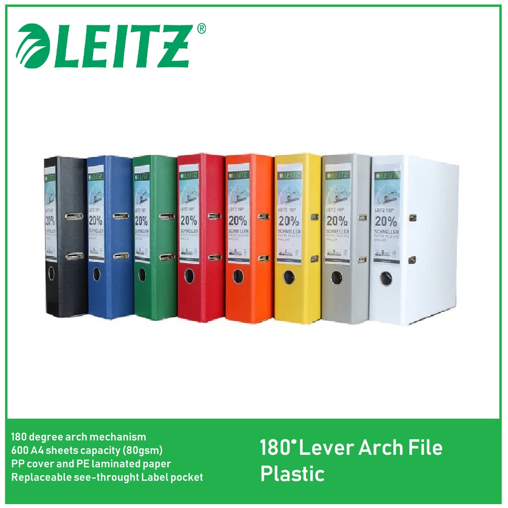 Leitz 1010 Plastic Lever Arch File 80mm Spine A4 - MADE IN EUROPE | Shopee Philippines