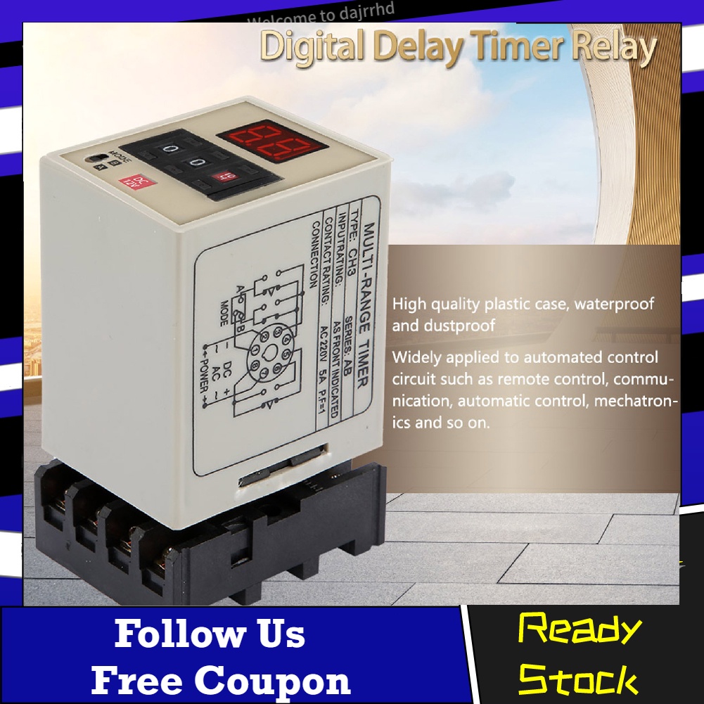 [Ready Stock] AH3-DM Dual Mode Delay Timer Relay 0.01S-99H LED Display 12/24/110/220/380V ...