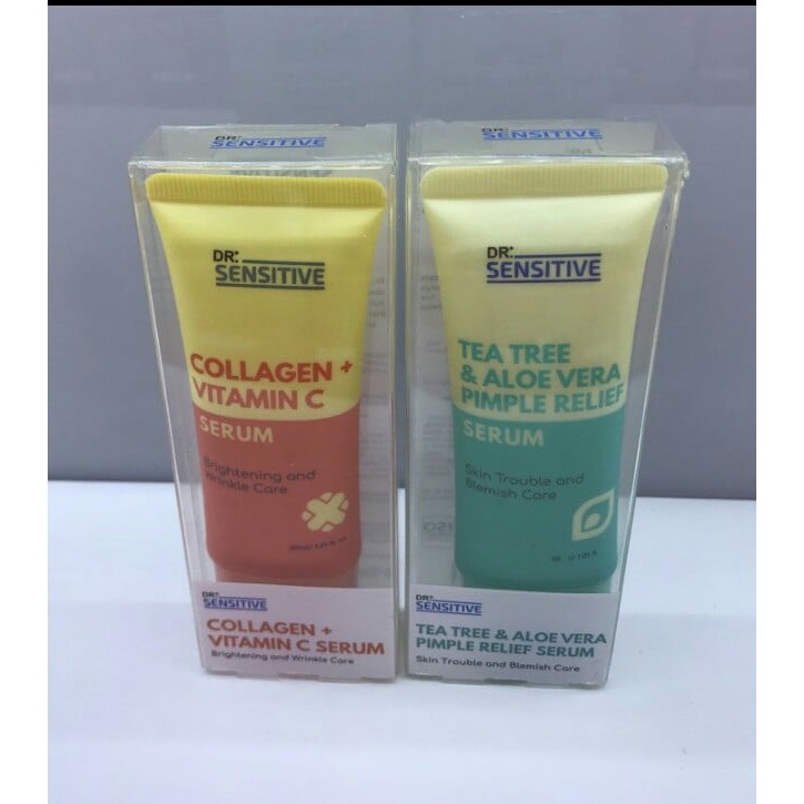 Dr. Sensitive Serum ( Collagen + Vitamin C Serum 30mL/Tea Tree and aloe ...