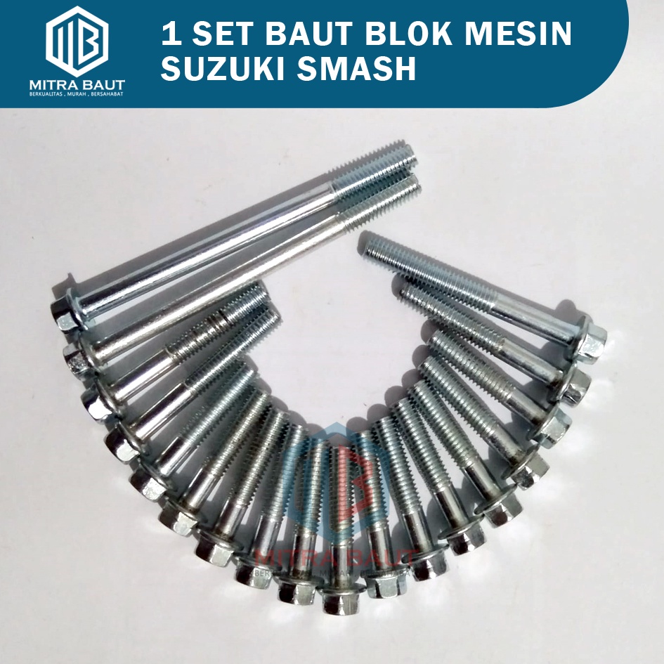 MESIN Suzuki Smash Engine Block Bolts/1Set 18Pcs Smash Engine Block ...