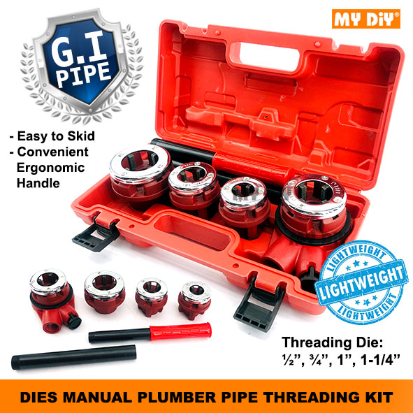 MYDIYSDNBHD - CONDUIT PIPE MANUAL RATCHET GI PIPE DIES SET ½”, ¾”, 1”, 1-1/4” RATCHET PIPE ...