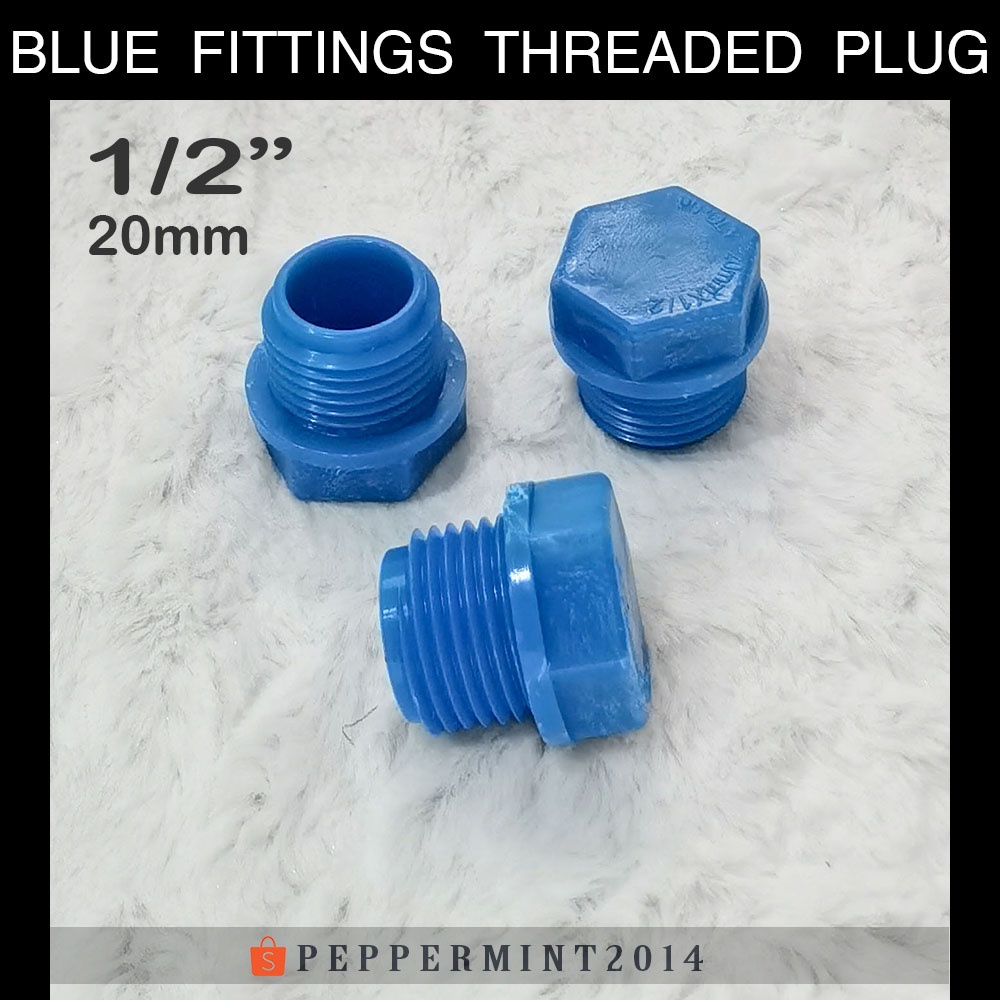 Poly Blue Threaded Plug Waterline Fittings Live Connection Potable ...