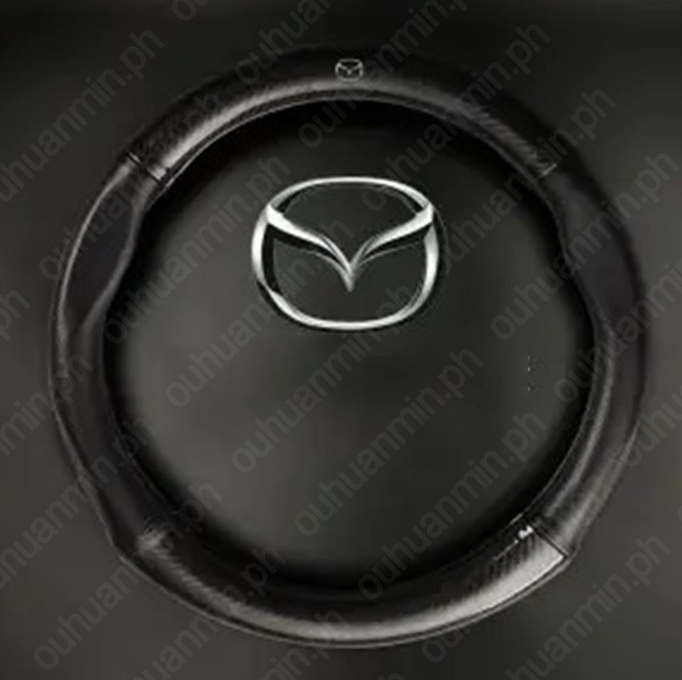 Mazda Car Steering Wheel Cover Carbon Fiber Leather Type 38cm For Mazda ...
