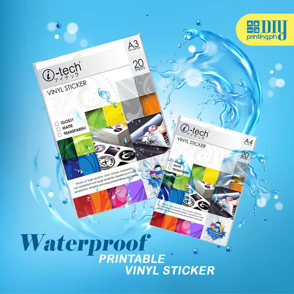 Itech Waterproof Printable Vinyl Sticker MAtte / Transparent / Glossy ...