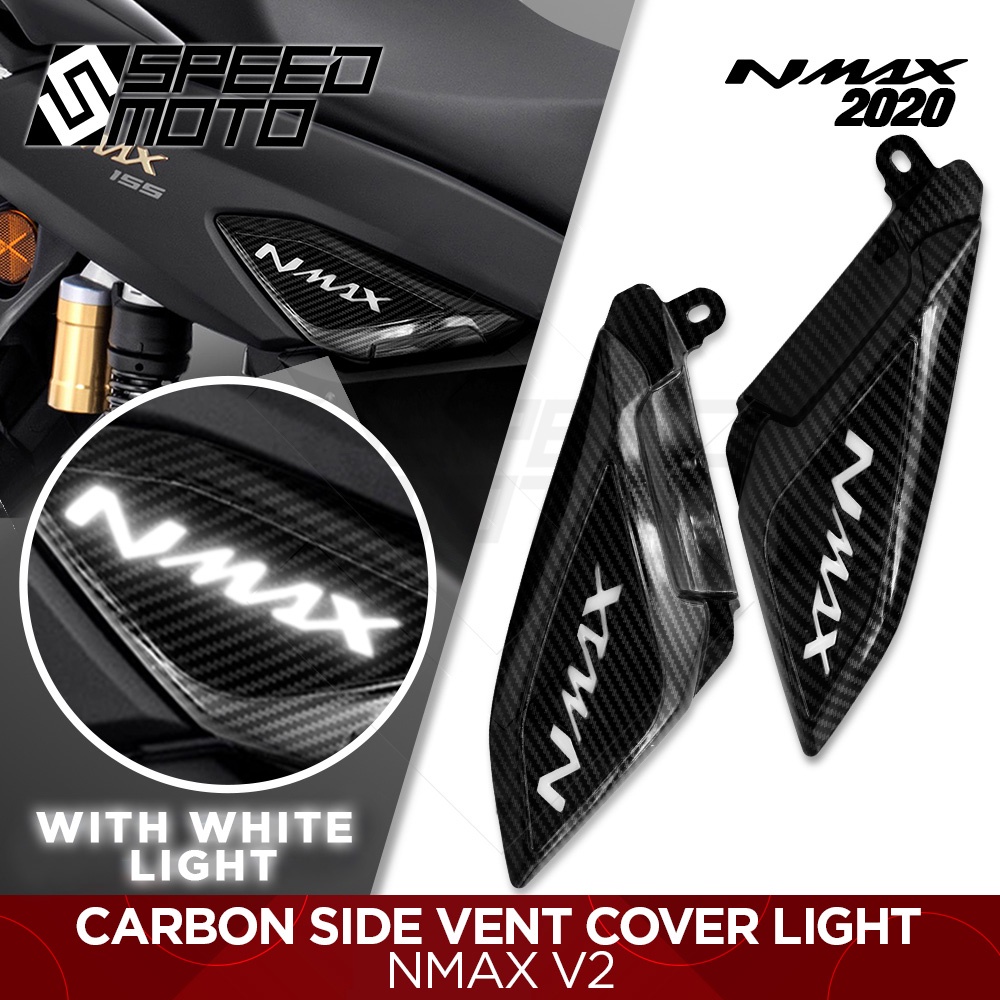 MOKOTO YAMAHA NMAX 2020/2021 SIDE VENT COVER WITH LED LIGHT CARBON FOR ...