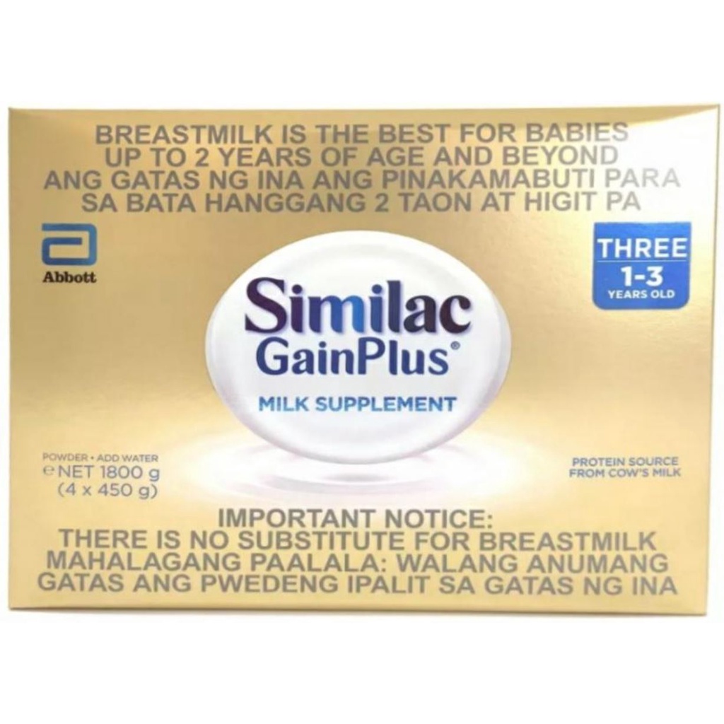 Similac Gainplus 1800g For Kids 1 to 3 Years Old (AUG 2025 exp ...