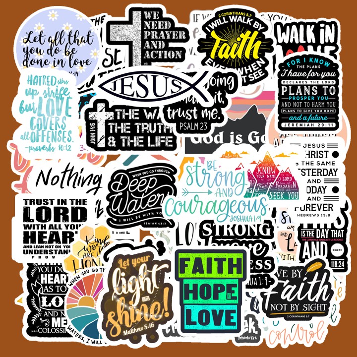 50 pcs. BIBLE VERSE stickers | with waterproof | motivational ...