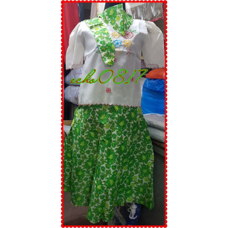 filipiniana 1 set palda/kimona w/bandana ADULT and kids | Shopee ...