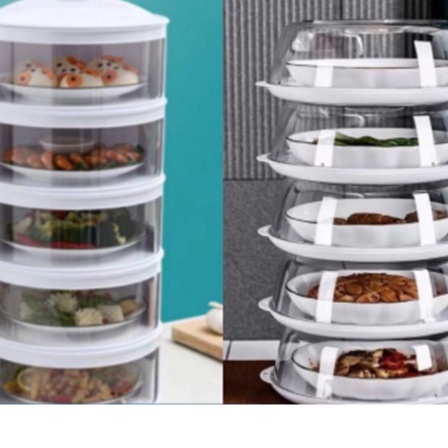 5 Layer Food Keeper Warm Keeper Food cover Transparent Stackable Dish ...