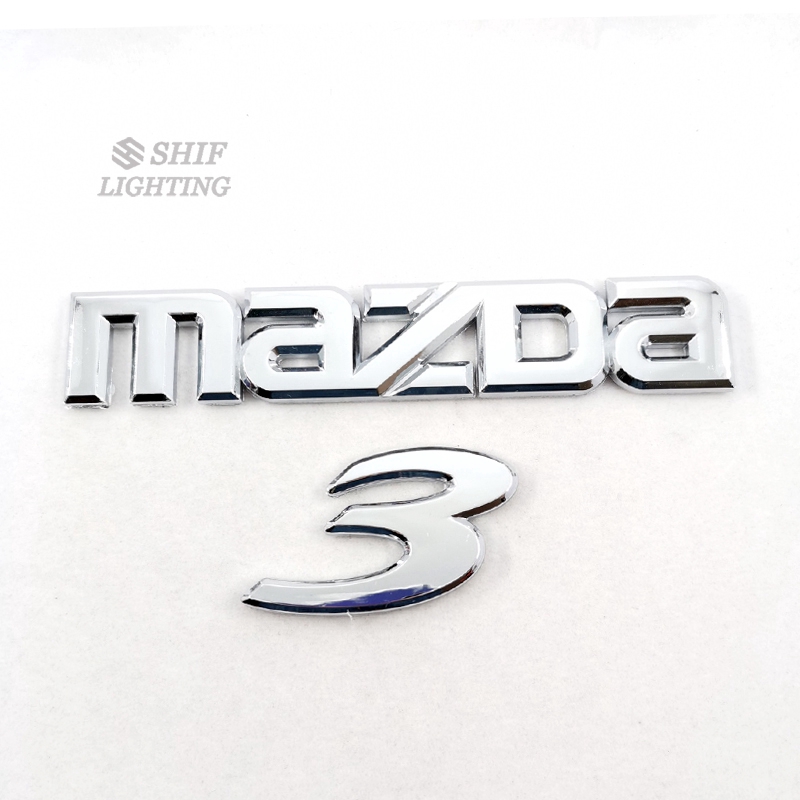 1 x ABS Chrome MAZDA 3 MAZDA3 Letter Logo Car Auto Rear Trunk Emblem ...