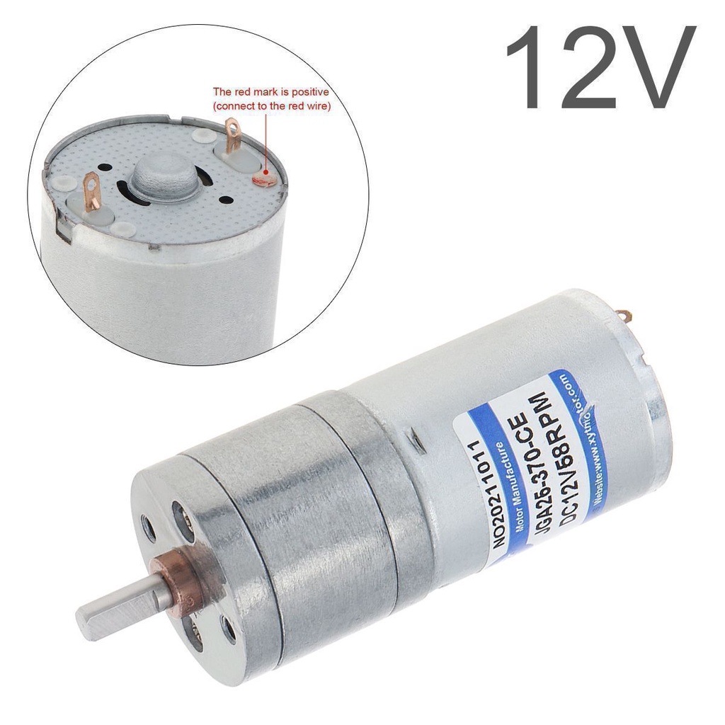 JGA25-370 Geared Motor DC Motor 12V Electric Gear Motor High Torque | Shopee Philippines