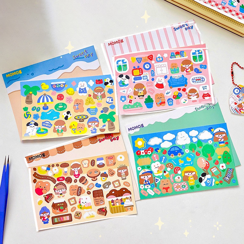 Cartoon Cute Deco Stickers Children DIY Stickers Background Board ...