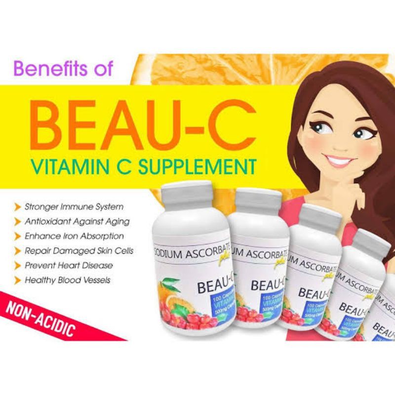 Beau Vitamin C 100 Capsules Boost Immune System | Shopee Philippines
