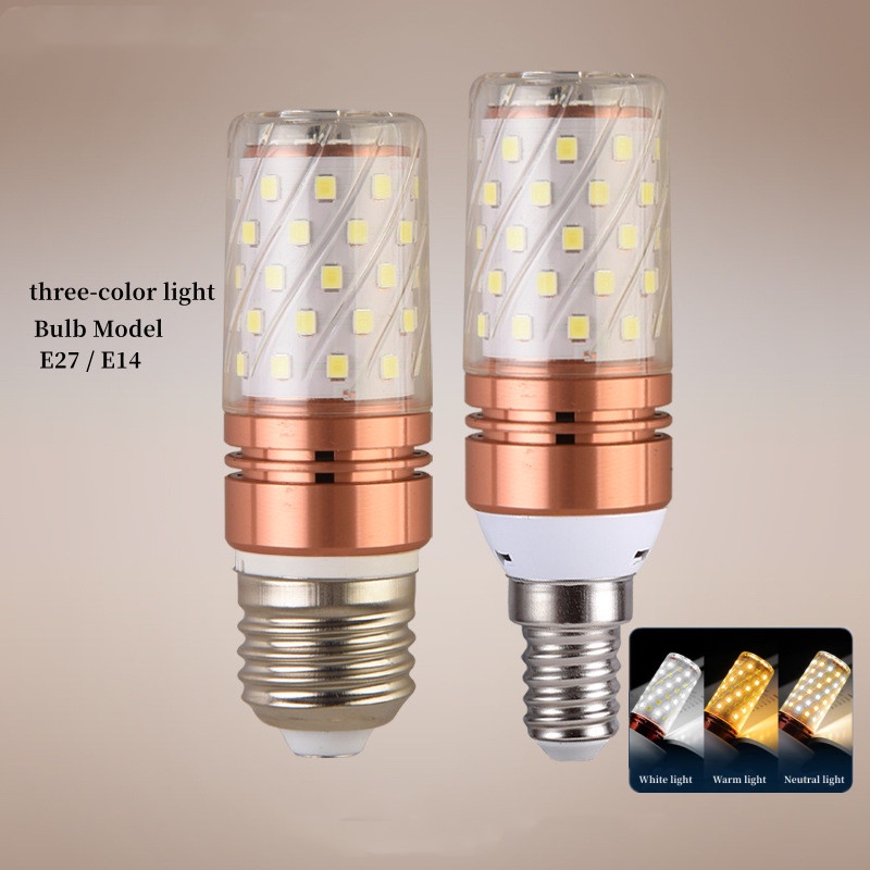 Tricolor bulb LED E27 bulb Color Changing Corn Bulb (12W) White, Warm ...