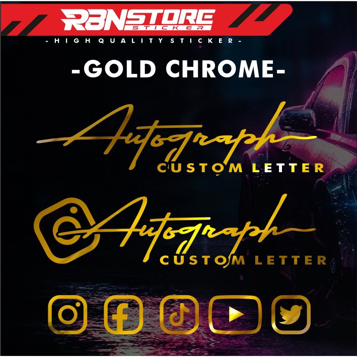 Custom Name Signature AUTOGRAPH STICKER For Motorcycles And Cars ...