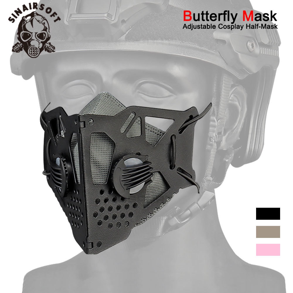SINAIRSOFT Tactical Half Face Adjustable Filter Mask Outdoor Riding ...