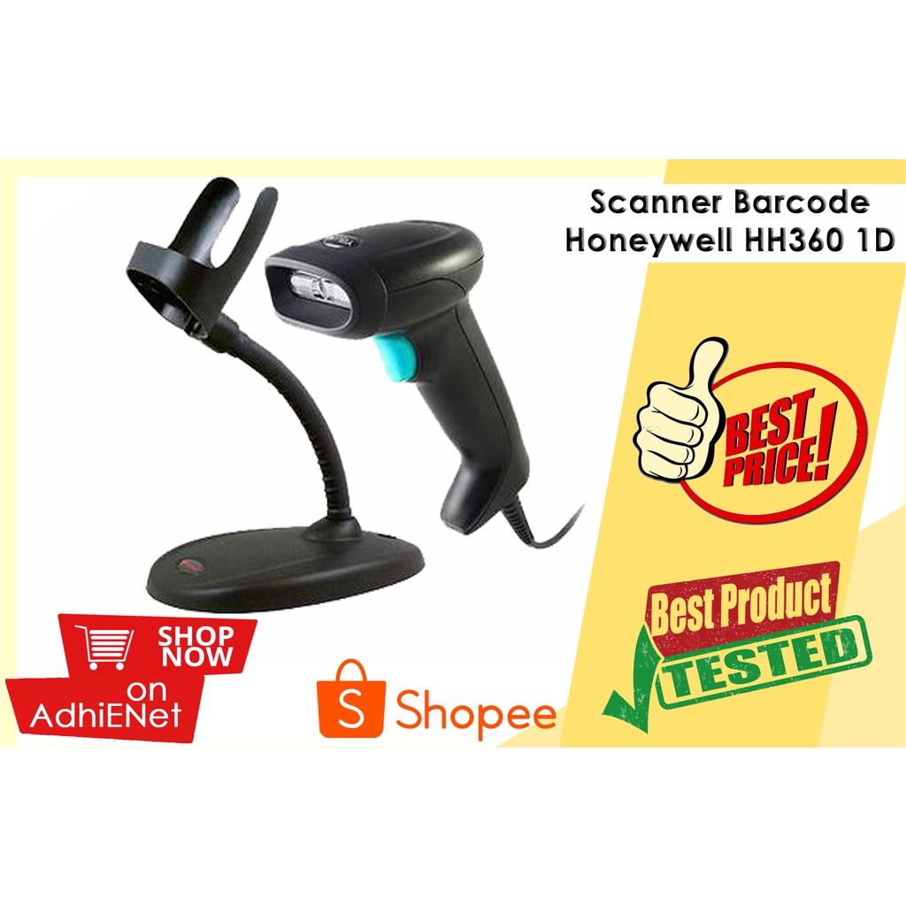 Barcode Scanner Honeywell HH360 HH-360 HH360 1D USB+Stand | Shopee ...