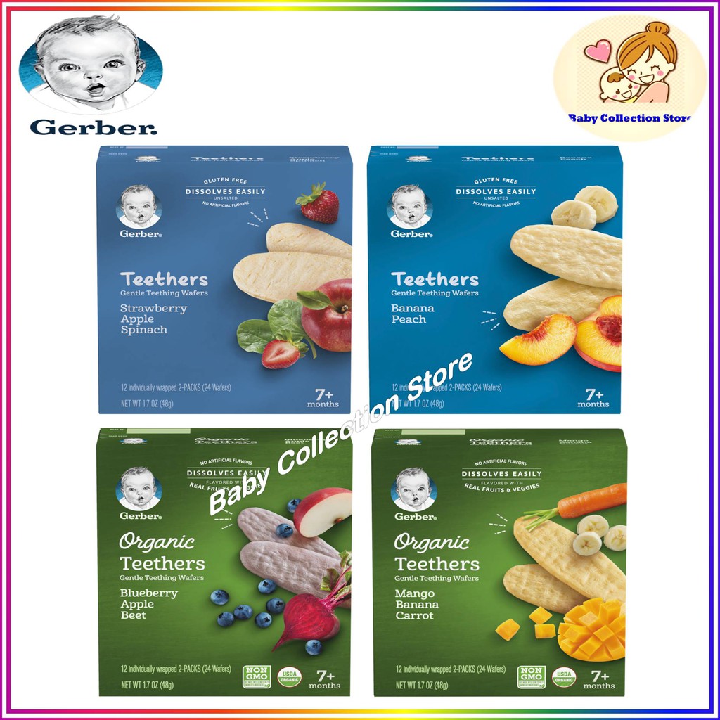 Gerber Baby Snack Rice Teether / Gentle Teething Wafer (48g) | Shopee ...