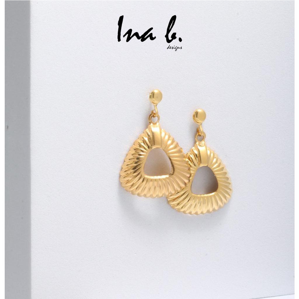 Ina B. Designs - The Pamela - US 10K Gold Stud Drop Earrings Non ...