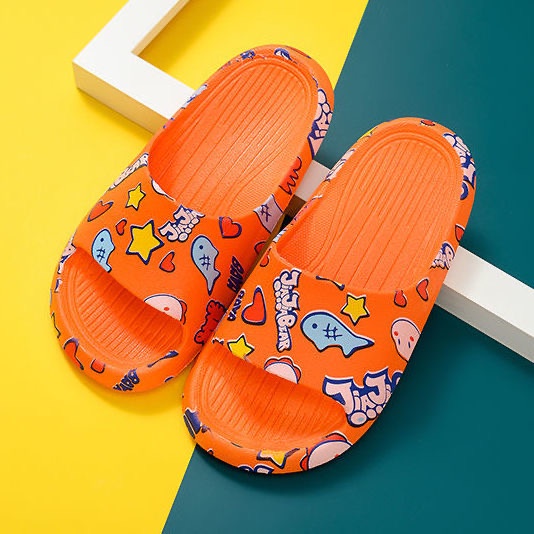 Children's cartoon cute bathroom slippers indoor outdoor wear thick ...