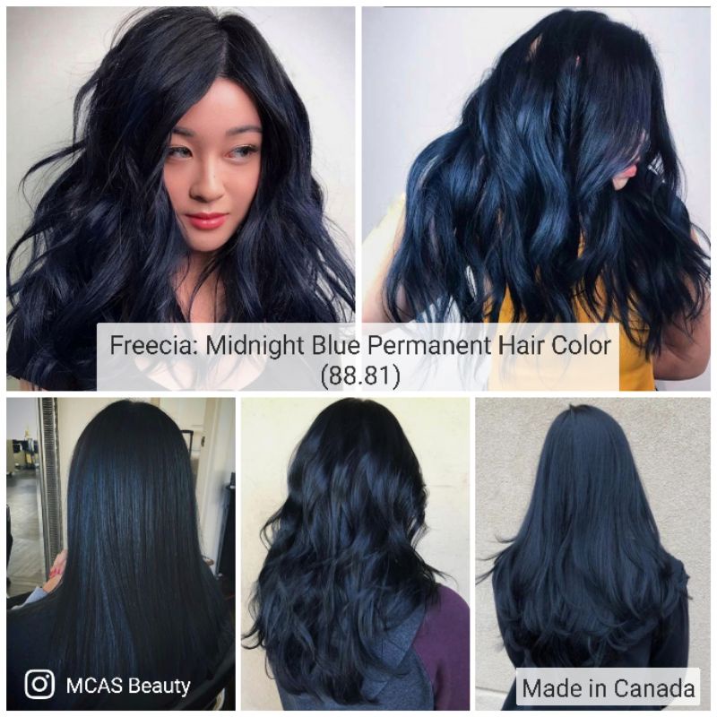 Freecia: Midnight Blue Permanent Hair Color (88.81) | Shopee Philippines