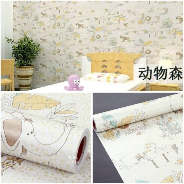 Wallpaper Sticker Wall World Cartoon Animal 10 Meters | Shopee Philippines
