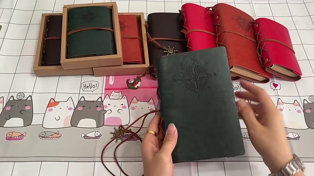 Retro Refillable Leather Notebook Loose-leaf Notepad Hand Book Kraft ...