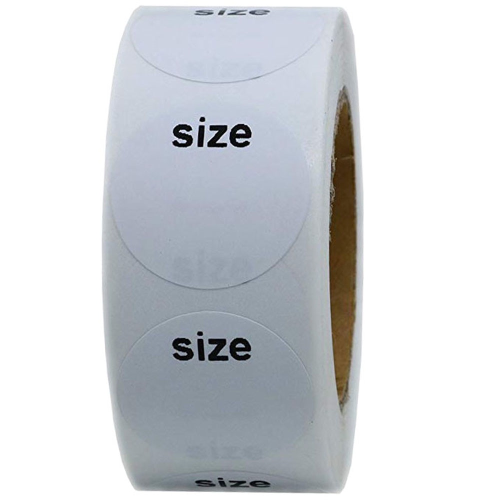 500pcs Round Clothing "size" Stickers1inch Labels Sticker Scrapbooking ...